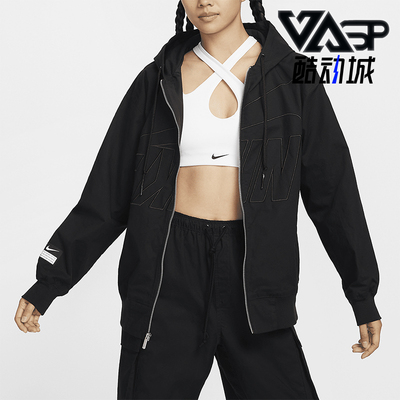 耐克女士连帽宽松印花训练外套