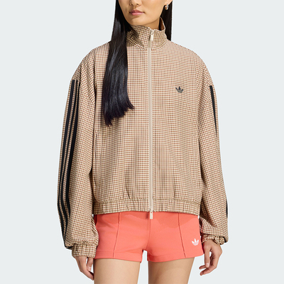 Adidas/阿迪达斯正品三叶草女士复古条纹休闲长袖夹克LE8307