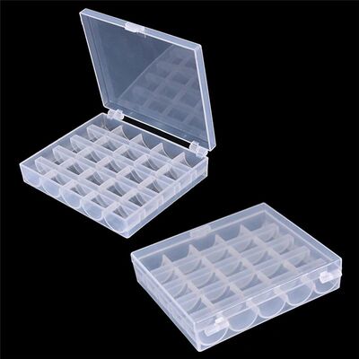 25 Spools Empty Bobbins Sewing Machine Bobbin Case Organizer