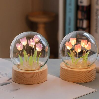 Cute Valentines Day Gift Girlfriend DIY Material Floral Lamp