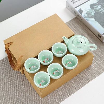 Celadon Small Fish, A Pot of Six Cups Tea Set, A Simple and