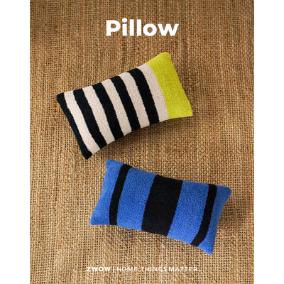 造卧zwow【BEE】中古风多巴胺多莉蓝条纹撞色腰枕靠垫长方形抱枕