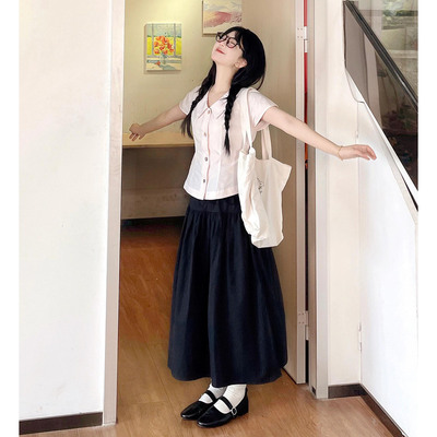 粉色翻领衬衫夏季小众设计感绝美