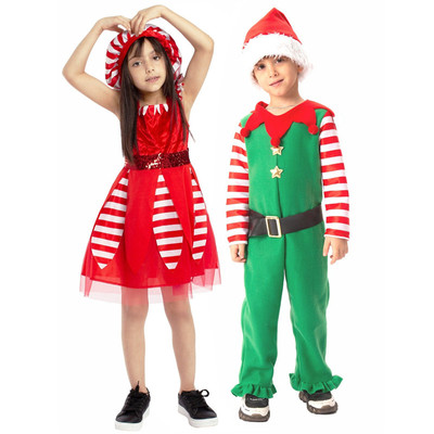 圣诞节服装儿童演出圣诞小精灵