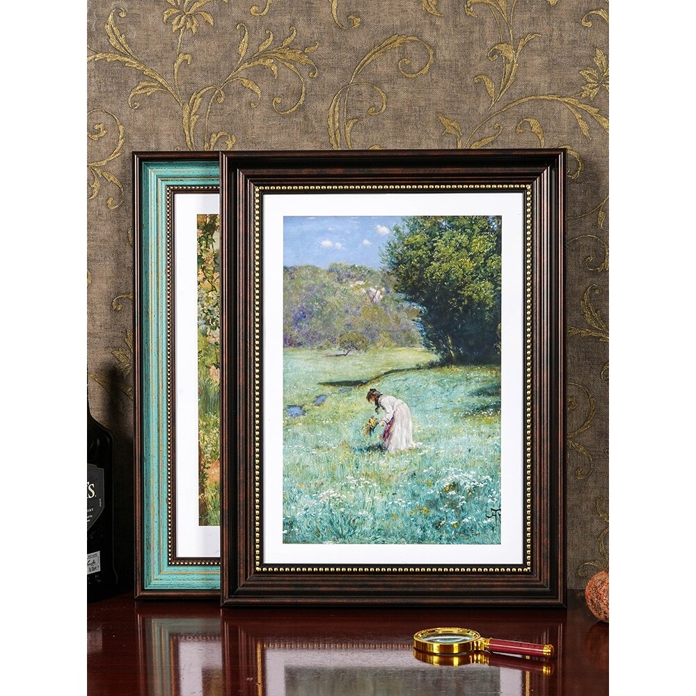 大画框美式复古框架相框挂墙20寸16寸18寸4开8K A3油画框装裱定