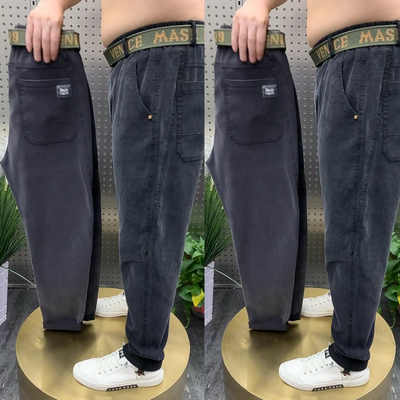 秋季新款潮流时尚简约老爹牛仔裤