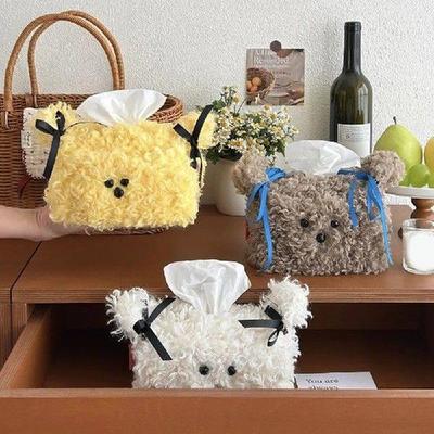 Plush Puppy Tissue Box Cartoon Teddy Dog Tissue Box