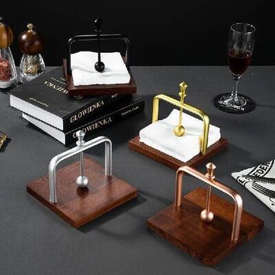 Napkin Holder Wood Table Napkin Holder With Weighted Metal