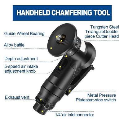 AT35 Pneumatic Chamfering Tool, 45 Degree Metal Deburring