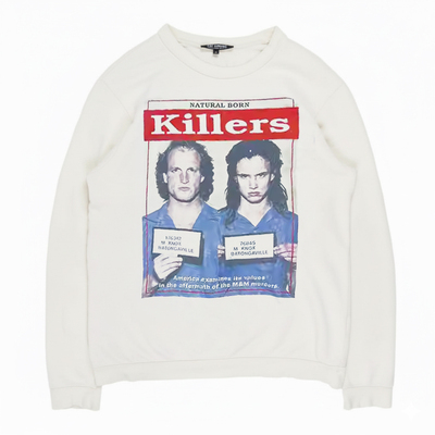 Natural Born Killers天生杀人狂美式摇滚古着感设计宽松圆领卫衣