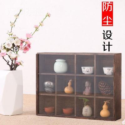 收纳柜实木多宝格壁挂茶杯架