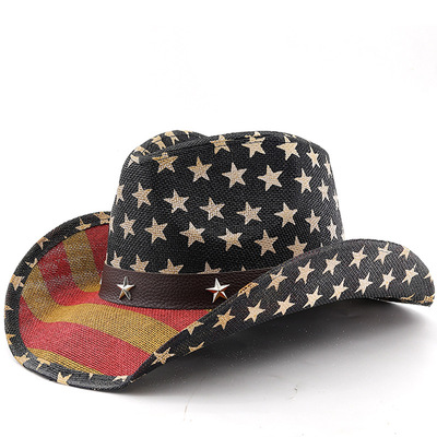 时尚草帽Jazz Cowboy Hats Wide Brim Men Hat Panama Women