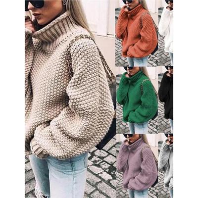 Autumn winter tops sweater Turtleneck Knitting women coat 女