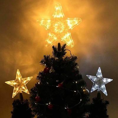 Christmas Tree Topper Star Lights Xmas Tree LED Star Night L
