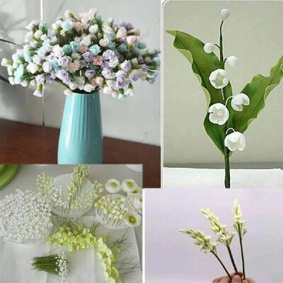 100Pcs 40cm Floral Wire Stems Paper Covered Iron Wire