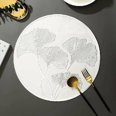 6/4pcs Ginkgo Leaf Round Placemats Nordic Home Scald Proof