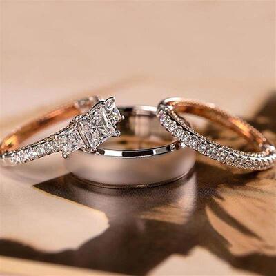 Diamond engagement ring Women gift Jewelry female ring set