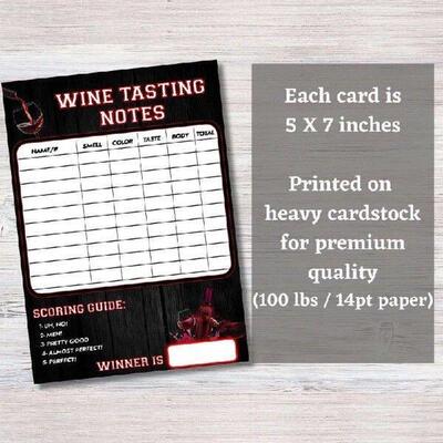 Stylish Wine Evaluation Sheets for Festive Get Togethers