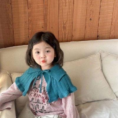 Girls Decorative Shawl Tied Strap Detachable Faux Collar