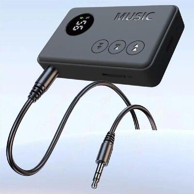 FFYY-Car Audio Bluetooth 5.3 Adapter, 2-In-1 Transmitter