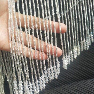 45/90cm Luxury Crystal Beaded Fringed Lace Handmade Diy