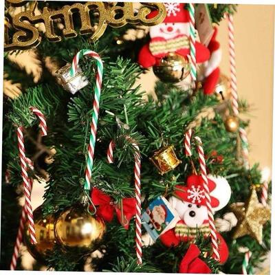Christmas Candy Canes Acrylic Xmas Tree Hanging Twisted Crut