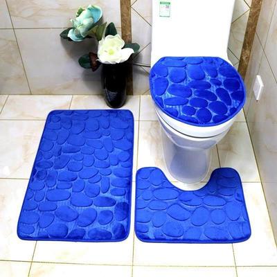 Goose stone toilet bathroom non-slip carpet floor mat set