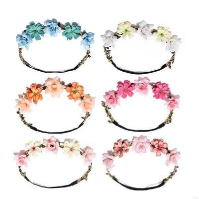 76HE Bride Flower For Wedding Floral Garlands Hair Wreath
