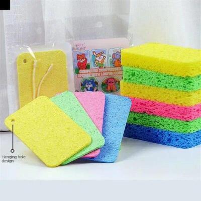 Compressed Cellulose Sponges Non-Scratch Natural Dish