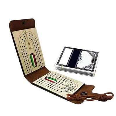 AA05 Folding Cribbage Board Game Set Fun Table Game with