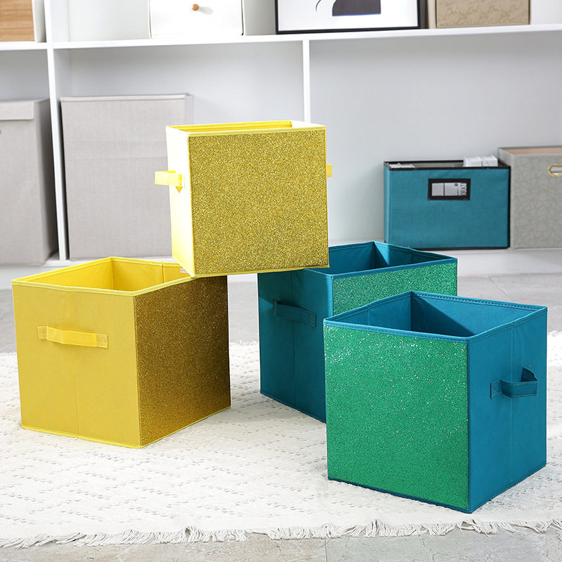 家居用品多功能收纳盒玩具收纳盒可折叠防尘亮片易擦收纳盒_虎窝淘