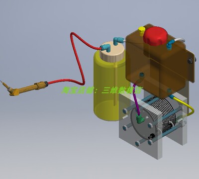 氢气发生器产生装置3D三维几何数模型Inventor格式喷嘴水管道水箱