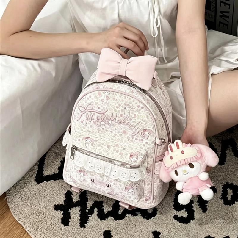 可爱卡通美乐蒂双肩包包女2026新学生休闲大容量书包轻便通勤揹包