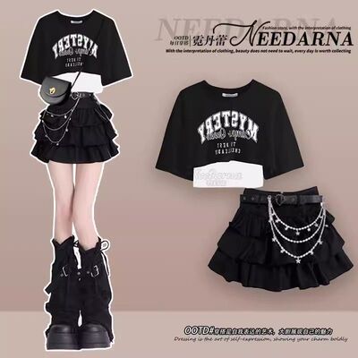 女童夏季套装新款洋气甜酷纯棉韩