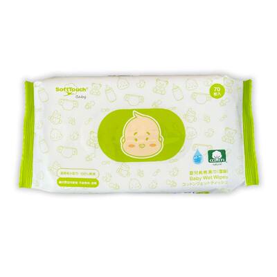 SoftTouch - 婴儿纯棉湿巾70片厚身新旧包装随机