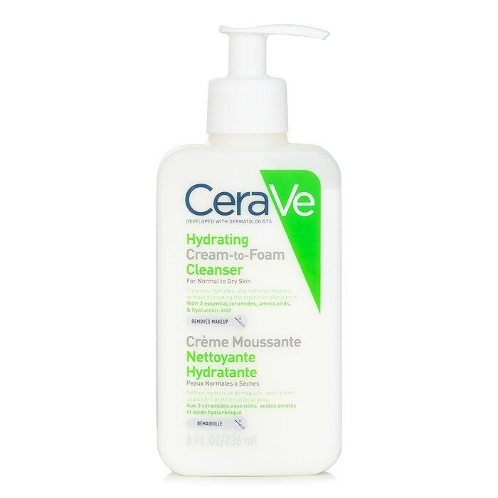 CeraVe 低致敏保湿泡沫洁面乳236ml/8oz深层清洁温和面部卸妆进口