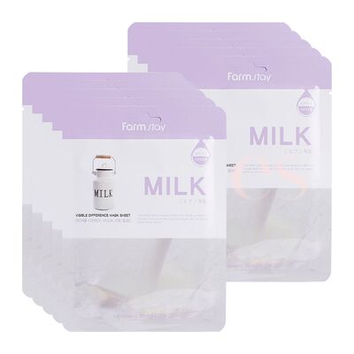 进口版Farmstay牛奶速效润白面膜10片牛奶含丰富的有乳酸和钾营养