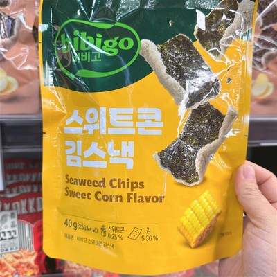 韩国直邮Bibigo必品阁t海苔脆片土豆玉米糯米海苔40g每包传统零食
