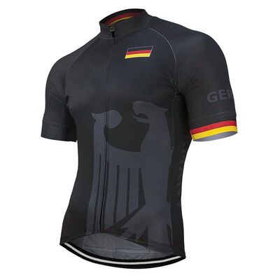 New Man Germany Flag Short sleeve Cycling Jersey black cycli