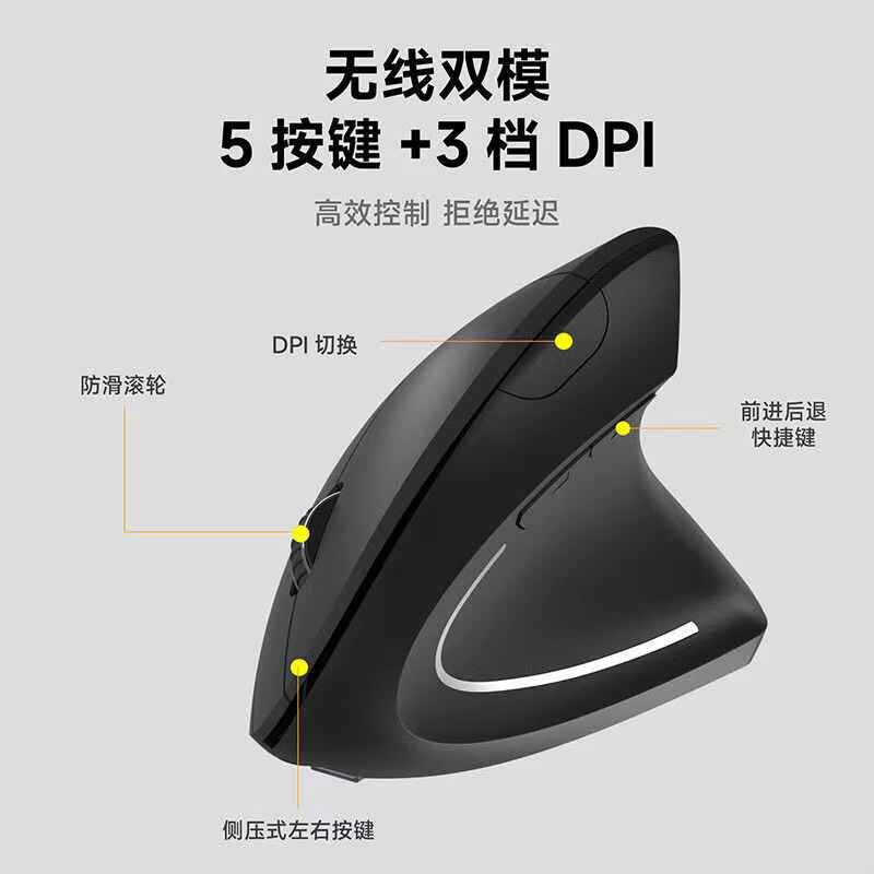垂直鼠标静音人体工学办公无线电脑有线电竞立式滑鼠竖握防鼠标手