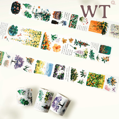 WT正品春日氛围花园手帐胶带模切