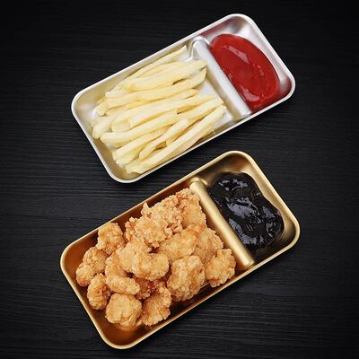 Stainless Steel Food Tray Fruit Snack Serving Plates Tablewa