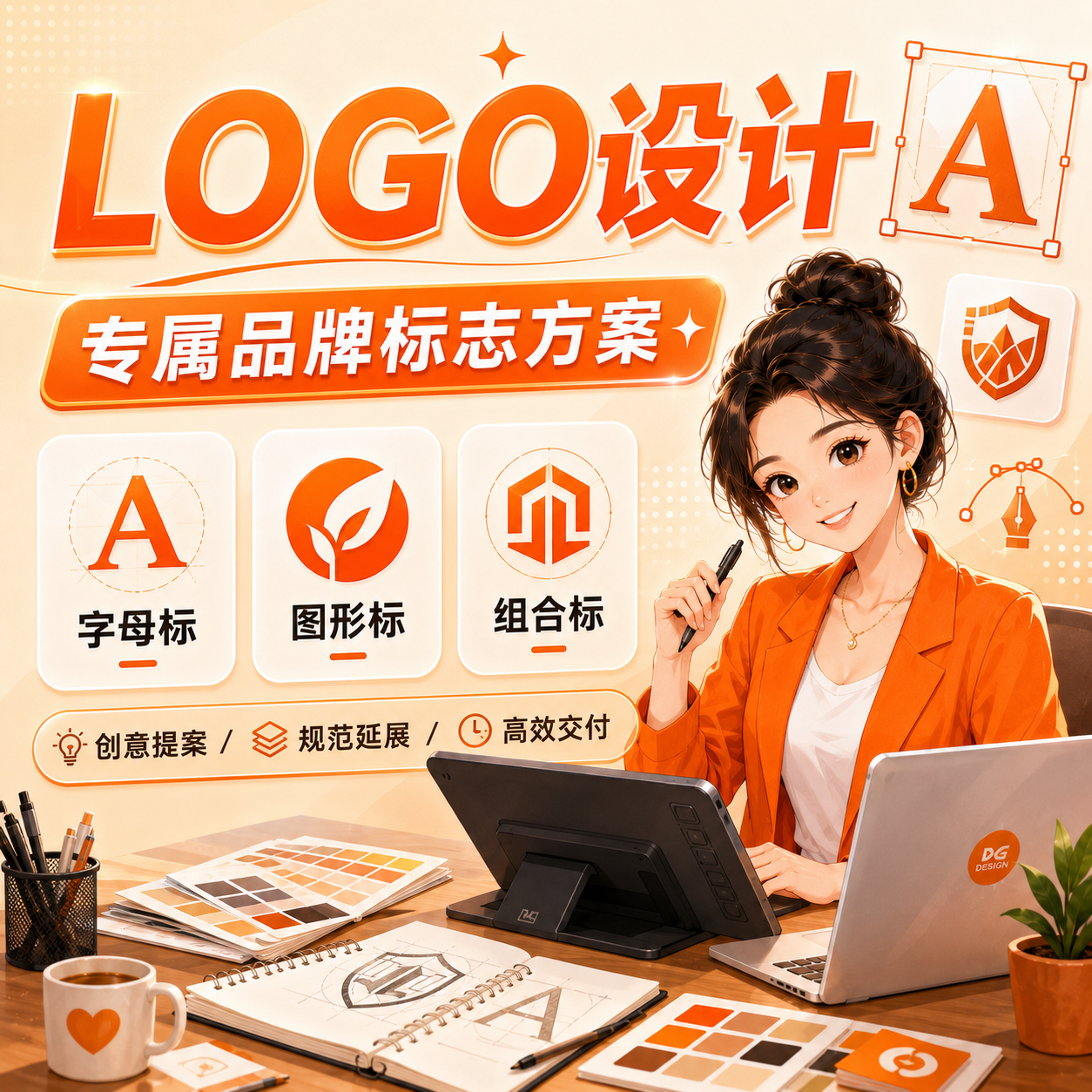 原创logo设计 商标设计企业标志字体设计公司品牌VI设计满意为止