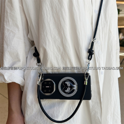 适用华为Mate x7手机壳X6保护套OPPO find N5原创设计vivoxfold5磁吸中轴全包桃心磁吸支架手提斜挎xfold3Pro