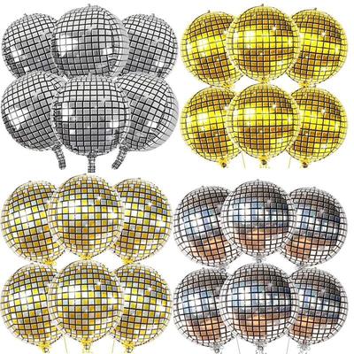 6pcs 22 Inch Disco Ball Balloons 70s Disco Party Decor 4D B