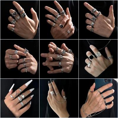 European and American trend skull serpentine ring欧美潮戒指