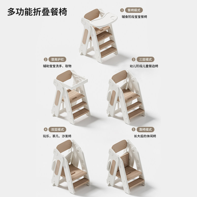 儿童餐椅折叠成长椅家用婴儿吃饭高脚餐桌椅宝宝踩脚椅脚凳洗漱台