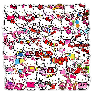 50PCS Anime Hello Kitty Stickers Kawaii Girls Decals DIY