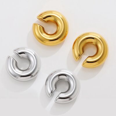 2024el Hollow Tube Circle Ear Clips No Pierced Cartilage