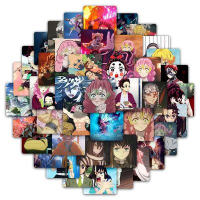 59pcs Demon Slayer Cartoon Graffiti Stickers Notebook